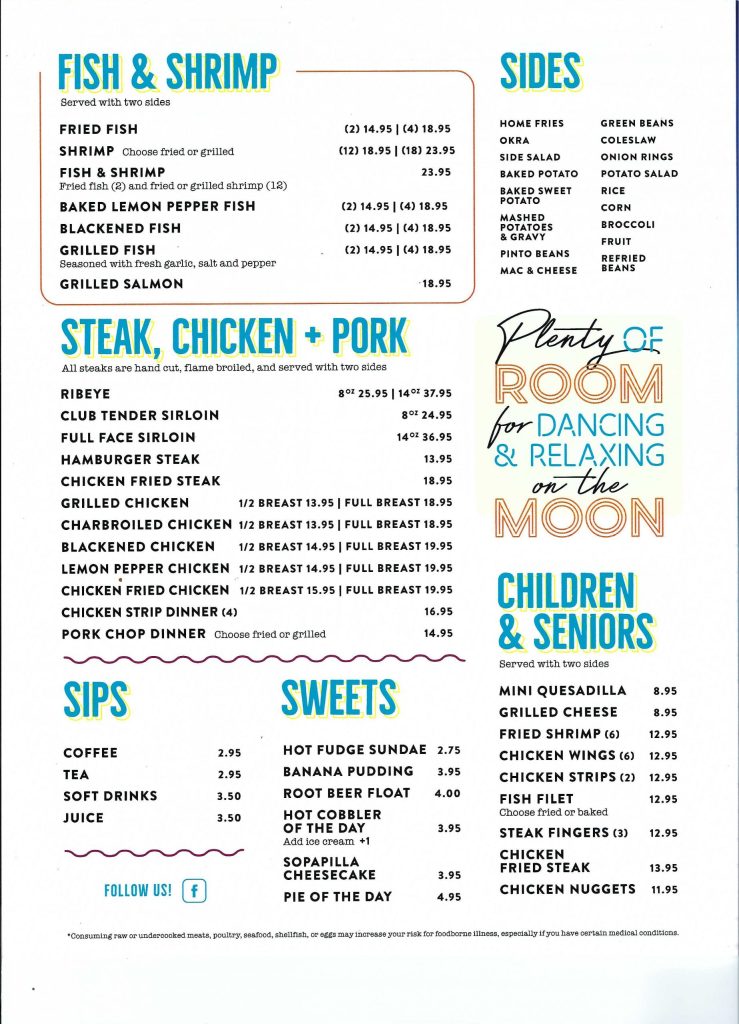 Menu Texas Neon Moon